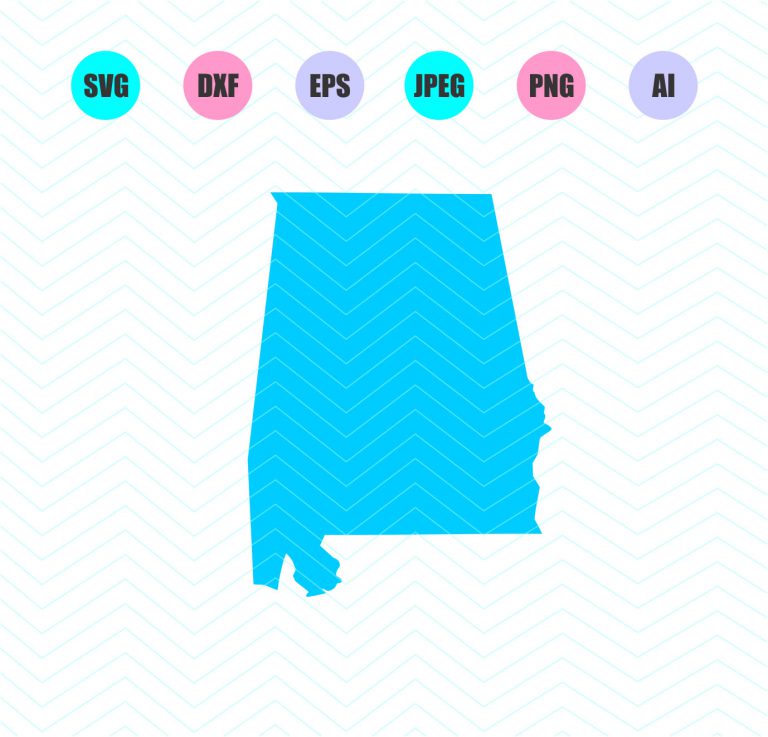 Alabama State outline Svg,SVG File, DXF File, PNG File, Clipart ...