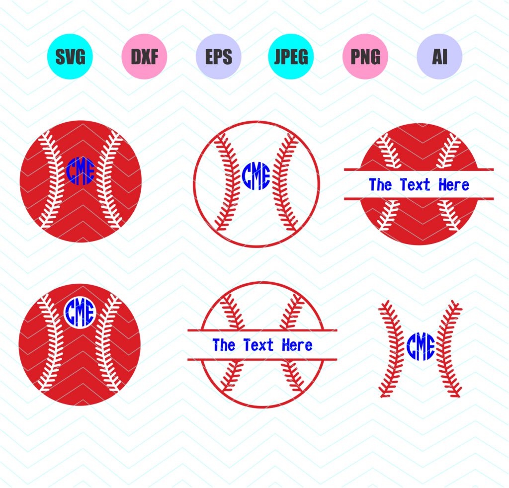Baseball monogram Svg Dxf Eps Png Jpg Ai Cut Vector File Silhouette ...