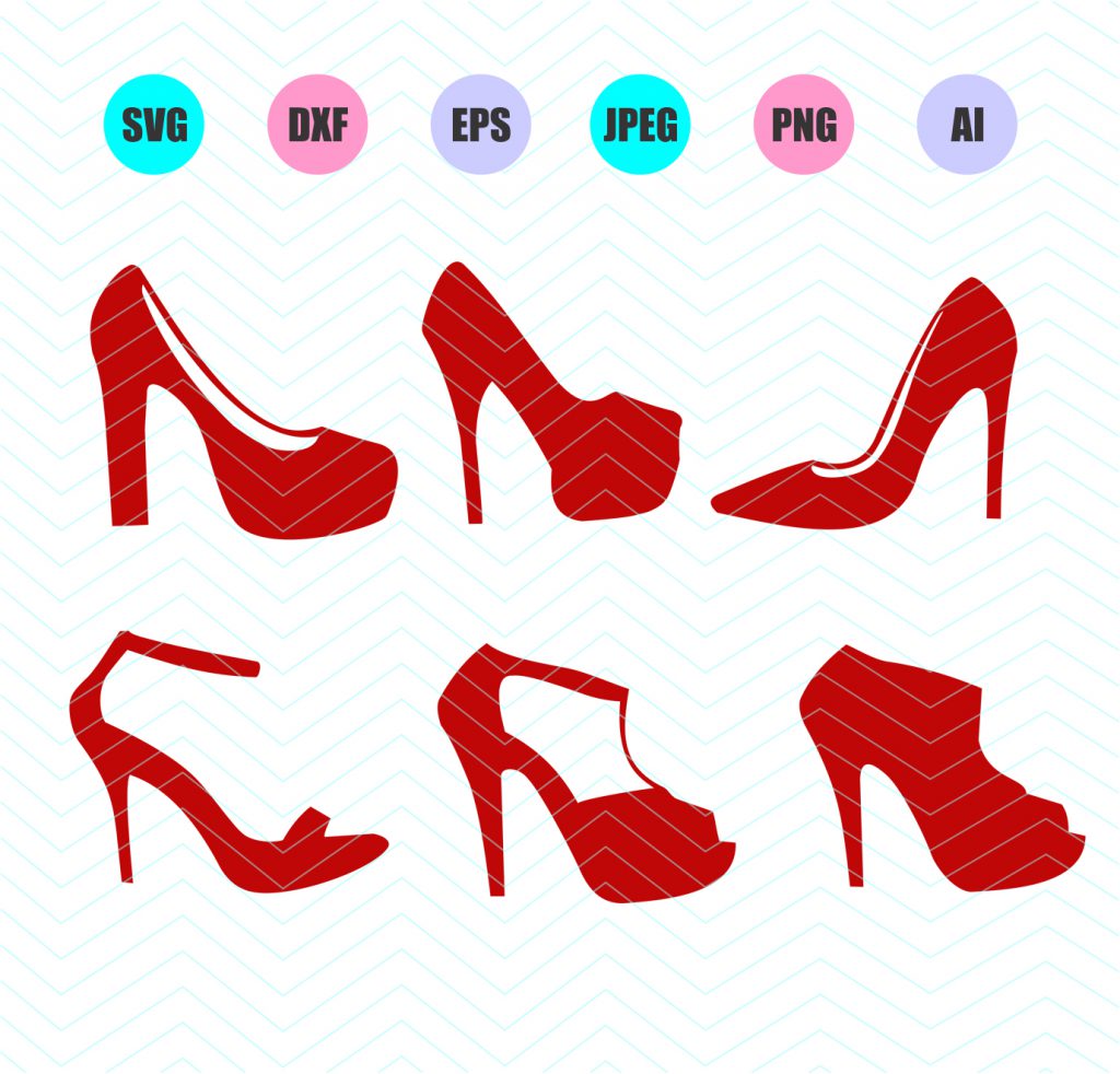 High Heel Svg Dxf Eps Png Jpg Ai Cut Vector File Silhouette Cricut ...