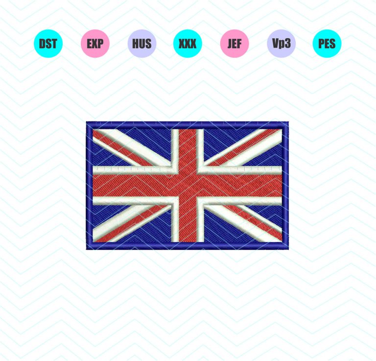 Union Jack British United Kingdom Flag Machine Embroidery Design 3 ...