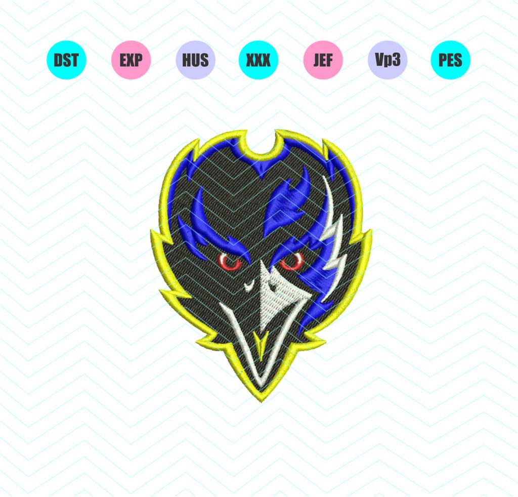 Baltimore Ravens Logo Machine Embroidery Design 4 Sizes - INSTANT ...