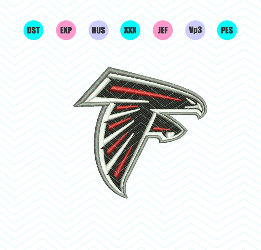 Atlanta Falcons Logo Machine Embroidery Design 6 Sizes - INSTANT ...