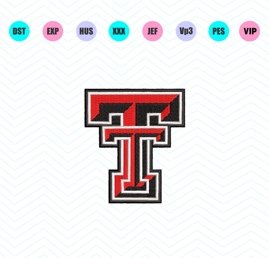 Texas Tech Red Raiders Logo Machine Embroidery Design 4 Sizes - INSTANT ...