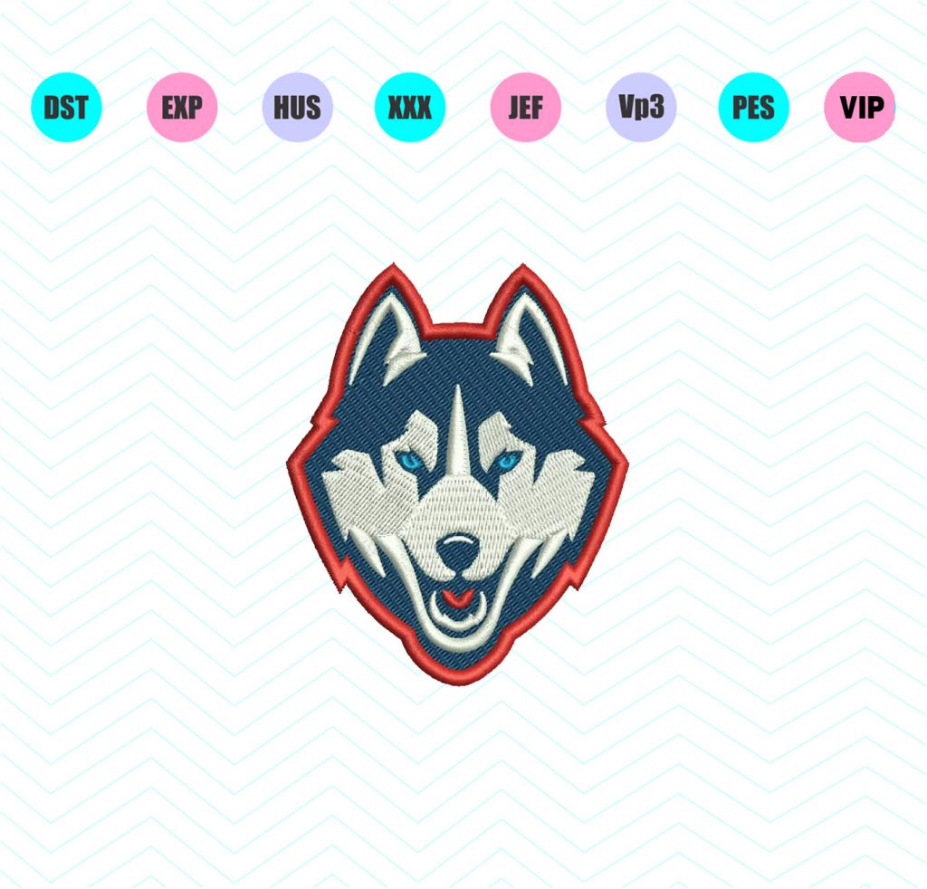 Uconn Huskies Logo Machine Embroidery Design 5 Sizes - Instant Download ...