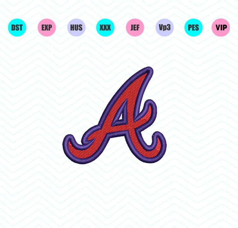 Atlanta Braves Logo Machine Embroidery Designs 4 Sizes - Instant ...
